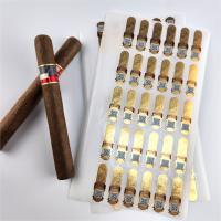 China Custom Gold Foil Embossed Cigar Labels - Waterproof Self-Adhesive, 500pcs MOQ, 5-7 Day Production for sale