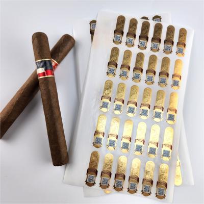 China Custom Gold Foil Embossed Cigar Labels - Waterproof Self-Adhesive, 500pcs MOQ, 5-7 Day Production for sale