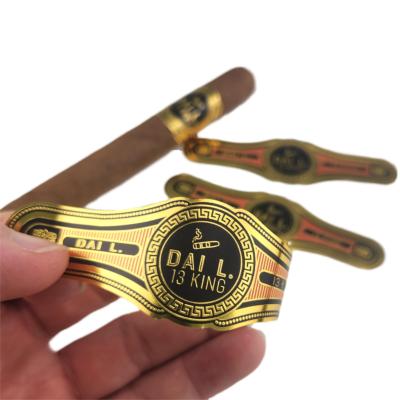 China Custom Waterproof Cigar Labels with Gold Foil Stamping - 500pcs MOQ, 5-7 Day Production for Weddings & Events for sale