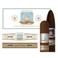 China Custom Gold Foil Cigar Labels with Embossed Design - 500pcs MOQ, 5-7 Day Delivery, Waterproof Materials for sale