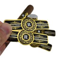 China Custom 3D Spot UV Gold Foil Cigar Labels - 500pcs MOQ, 5-7 Day Production, Waterproof Art Paper for sale