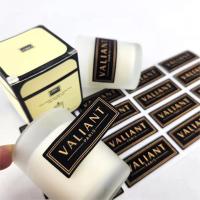China Custom Leather Heat Resistant Candle Labels 500pcs Minimum with Embossed Texture and Gold Foil for Aroma Bottles for sale