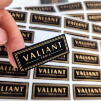 China Custom Leather Heat Resistant Candle Labels 500pcs Minimum with Embossed Texture and Gold Foil for Aroma Bottles for sale