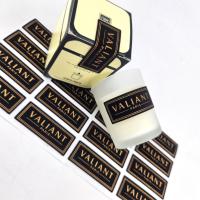 China Custom Leather Heat Resistant Candle Labels 500pcs Minimum with Embossed Texture and Gold Foil for Aroma Bottles for sale