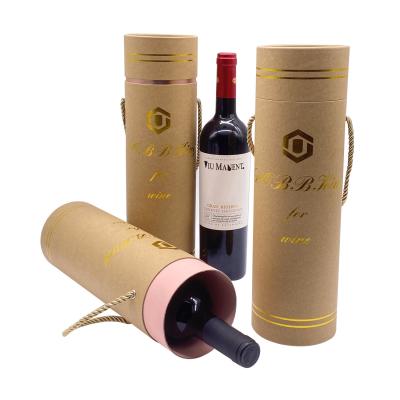 China Custom Gold Foil Paper Tube Wine Packaging Box with Embossed Design - 500pcs MOQ, 5-7 Day Lead Time for sale