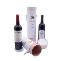 China Custom Gold Foil Paper Tube Wine Packaging Box with Embossed Design - 500pcs MOQ, 5-7 Day Lead Time for sale