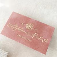 China Pink Gold Foil Thank You Cards & Stickers - 250gsm Premium Paper, 4 Design Patterns, Customizable Packaging for Small Businesses for sale