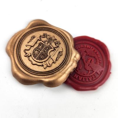 China Custom D3 Self-Adhesive Wax Seal Stickers with Gold Logo - 500pcs MOQ, 5-7 Day Delivery for Envelopes and Packaging for sale