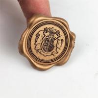 China Custom D3 Self-Adhesive Wax Seal Stickers with Gold Logo - 500pcs MOQ, 5-7 Day Delivery for Envelopes and Packaging for sale