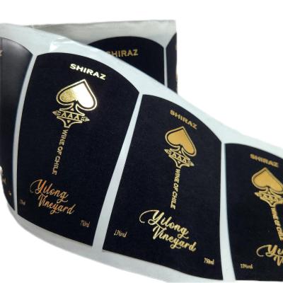 China Custom Wine Bottle Ingredient Stickers with 500pcs MOQ - Waterproof Self-Adhesive Labels for Red Wine and White Wine Bottles for sale