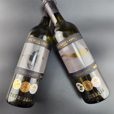 China Custom Holographic Wine Bottle Labels - 500pcs Minimum Order with Waterproof Material and 5-7 Day Production for sale