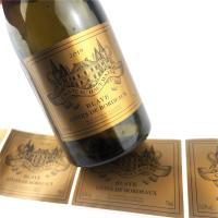 China Custom Gold Foil Wine Labels with 500pcs MOQ | Waterproof Self-Adhesive Stickers for Bottle Packaging for sale