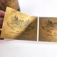 China Custom Gold Foil Wine Labels with 500pcs MOQ | Waterproof Self-Adhesive Stickers for Bottle Packaging for sale