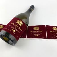 China Custom Logo Bottle Foil Sticker Embossed Metal Aluminum Red Wine Labels for Bottles for sale