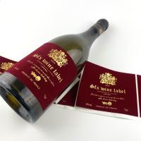 China Custom Logo Bottle Foil Sticker Embossed Metal Aluminum Red Wine Labels for Bottles for sale