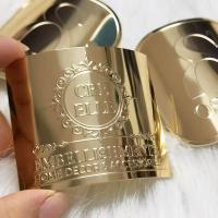 China Custom Gold Foil Perfume Bottle Labels with 3D Embossing - 500pcs MOQ, Waterproof Aluminum Stickers for sale
