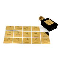 China Custom Gold Foil Perfume Bottle Labels with 3D Embossing - 500pcs MOQ, Waterproof Aluminum Stickers for sale