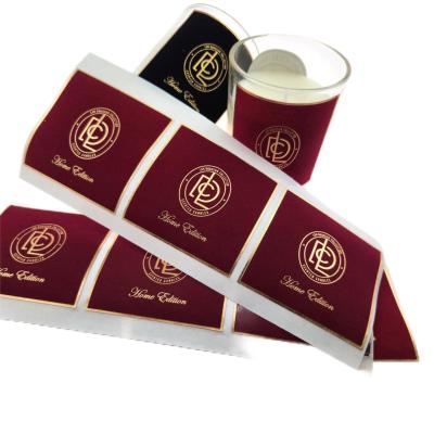 China Custom Gold Foil Embossed Aroma Bottle Labels - 500pcs MOQ, Waterproof 3D Effect for Perfume & Candle Packaging for sale