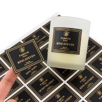 China Waterproof Eco-friendly Paper Vinyl Adhesive Metal Stickers , Perfume/Cosmetics Candle Packaging Labels for sale