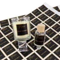China Waterproof Eco-friendly Paper Vinyl Adhesive Metal Stickers , Perfume/Cosmetics Candle Packaging Labels for sale