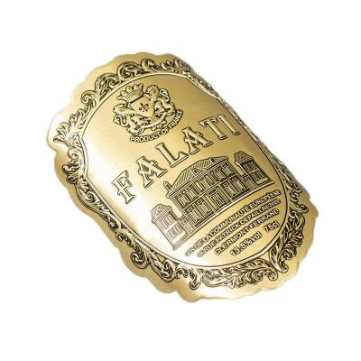 China Waterproof 3D Metal Wine Labels - Custom Laser Engraved with 500pcs MOQ and 5-7 Day Production for sale