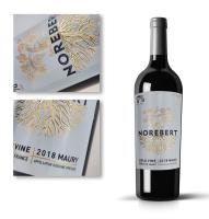 China High-grade Embossed Curved Eco-friendly Aluminum Metal Wine Label Sticker For Wine Bottle for sale