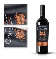 China High-grade Embossed Curved Eco-friendly Aluminum Metal Wine Label Sticker For Wine Bottle for sale