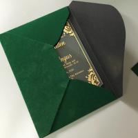 China Luxury Red Velvet Envelopes Vintage Paper and Envelopes Custom Wedding Envelope With Card for sale