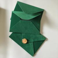 China Luxury Red Velvet Envelopes Vintage Paper and Envelopes Custom Wedding Envelope With Card for sale