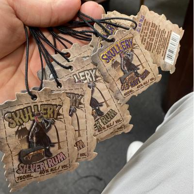 China Printing Name Logo Paper Garment Hangtag Labels Clothing Hang Tags With String for sale