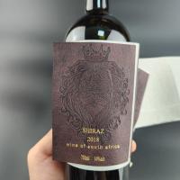 China Custom PU Leather Wine Bottle Labels with Gold Foil Embossing - Waterproof 500pcs MOQ 5-7 Day Delivery for sale