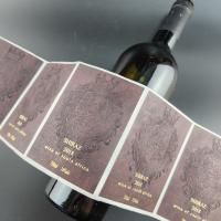 China Custom PU Leather Wine Bottle Labels with Gold Foil Embossing - Waterproof 500pcs MOQ 5-7 Day Delivery for sale