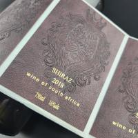 China Custom PU Leather Wine Bottle Labels with Gold Foil Embossing - Waterproof 500pcs MOQ 5-7 Day Delivery for sale