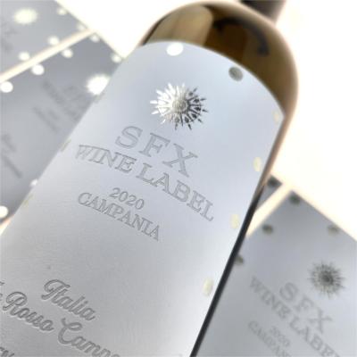 China Custom Leather Wine Labels 500pcs Minimum Order Waterproof Embossed Stickers for Bottles 5-7 Day Production for sale