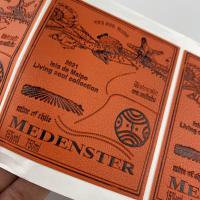 China Orange PU Leather Custom Wine Labels - 500 MOQ with 5-7 Day Production, Gold Foil & Embossing Options for sale