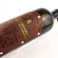 China Custom PU Leather Wine Bottle Labels with Gold/Silver Foil Stamping - 500pcs MOQ, 5-7 Day Production for sale