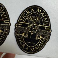 China Custom Embossed Velvet Perfume Labels with Gold Foil Stamping - 500pcs MOQ, 5-7 Day Delivery for sale