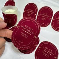 China Custom Velvet Embossed Gold Candle Labels with Logo Printing - 500pcs MOQ, 5-7 Day Delivery for sale