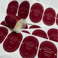China Custom Velvet Embossed Gold Candle Labels with Logo Printing - 500pcs MOQ, 5-7 Day Delivery for sale