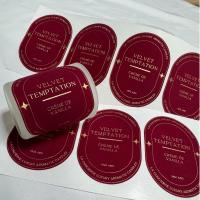 China Custom Velvet Embossed Gold Candle Labels with Logo Printing - 500pcs MOQ, 5-7 Day Delivery for sale