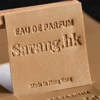 China Custom Leather Labels Perfume Private Candle Label Tag for Bottles for sale