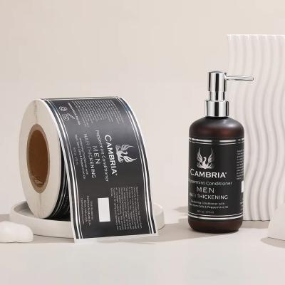 China Label Sticker Foiled Personal Care Gold Foil Vinyl Label Stickers Body Wash Bottle Waterproof Packaging for sale