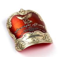 China OEM/ODM Printing Wine Label Sticker Gold Foil Stamp Champagne Metal Label Alcohol Glass Stickers for sale