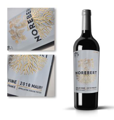 China Customized Shape Self-adhesive Stickers for Wine Bottles with Spot UV Surface and Personalized Printing for sale