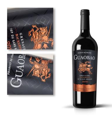 China Factory Direct Wine Label/sticker Adhesive Metal Label Sticker for Bottle for sale