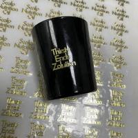 China New Trend Embossed Sticker Matte Black Embossed Sticker Labels for Candle Perfume for sale