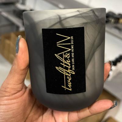 China Custom Logo Special Texture Embossed Stickers Various Shapes Luxury Perfume Candle Stickers Labels for sale