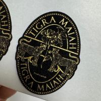 China Custom Logo Special Texture Embossed Stickers Various Shapes Luxury Perfume Candle Stickers Labels for sale