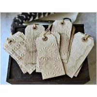 China Luxury Hangtag Labels Embossed Matte Finish Hot Stamping Business Card Tags for sale