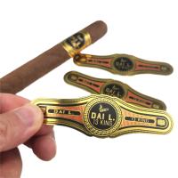 China Custom Logo Adhesive Sticker UV Printing Gold Foil with Classic OEM Custom Sticker Waterproof  Vinyl Printed Cigar Label for sale